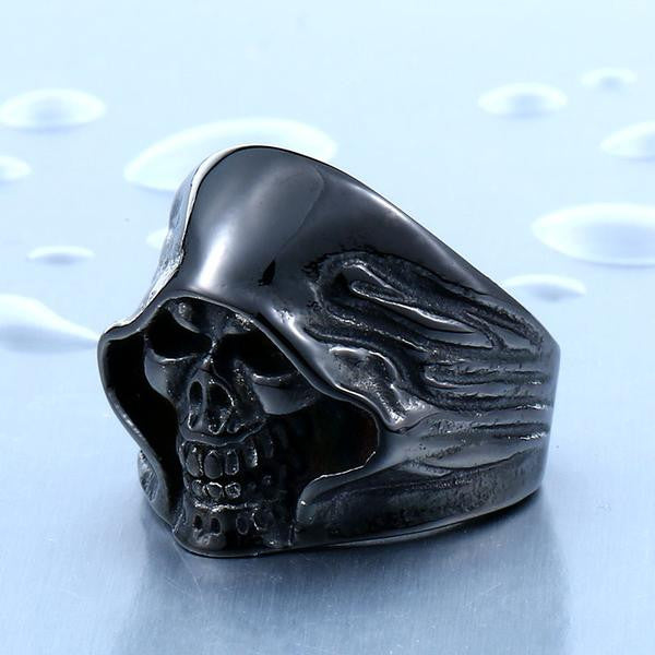 Stainless Steel Death Skull Ring – Byker Gyrlz